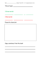 RWI Guided Reading Independent Worksheet | Teaching Resources