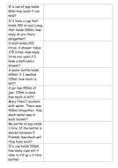 Word Problems for Capacity | Teaching Resources