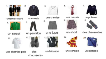 KS3 French school uniform and adjectives | Teaching Resources