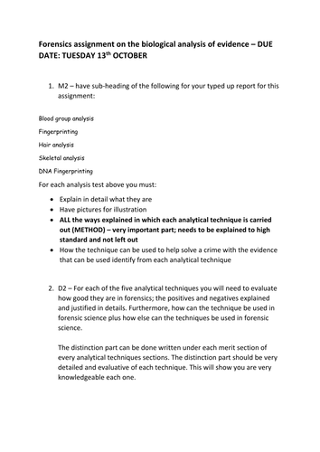 BTEC Applied Science Forensic Science Unit 32 | Teaching Resources BTEC Applied Science Forensic Science Unit 32 | Teaching Resources