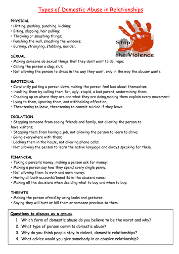Domestic Violence | Teaching Resources