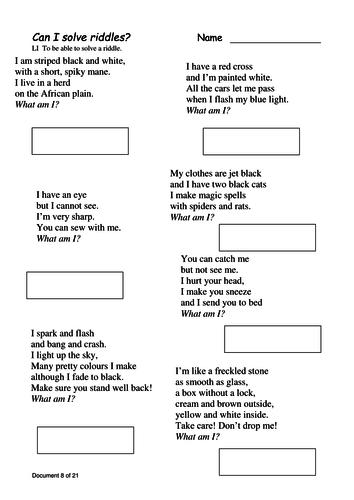 Riddles - full plans and resorces y1/2 | Teaching Resources