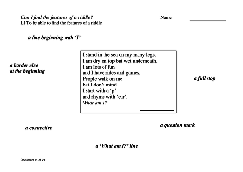 Riddles - full plans and resorces y1/2 | Teaching Resources
