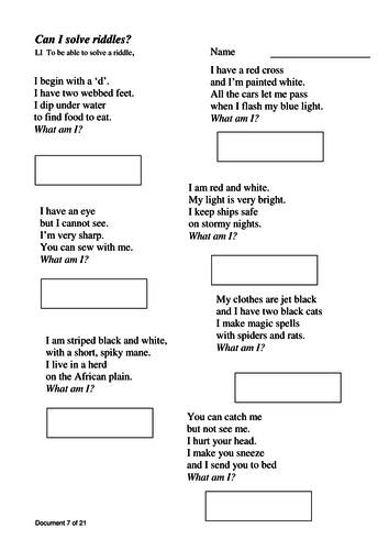 Riddles - full plans and resorces y1/2 | Teaching Resources