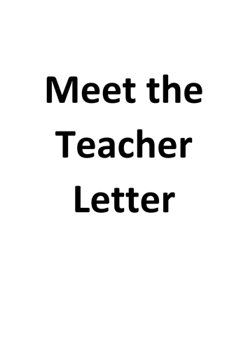 Meet the Teacher Letter | Teaching Resources