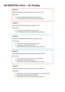 AQA English Literature - Paper 2 – AN INSPECTOR CALLS - Practice ...