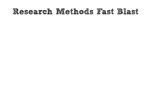 Research Methods Fast Blast Revision Powerpoint (AQA A Level Psychology ...