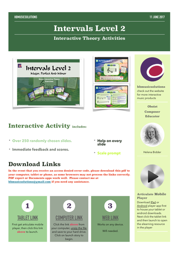 Intervals In Music - Level 2 Interactive Theory Activity. | Teaching ...