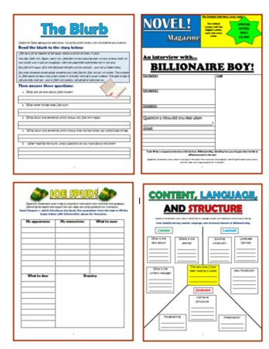 Billionaire Boy - KS2 Comprehension Activities Booklet! | Teaching ...
