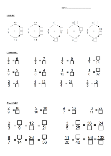 Equivalent Fractions Practice | Teaching Resources