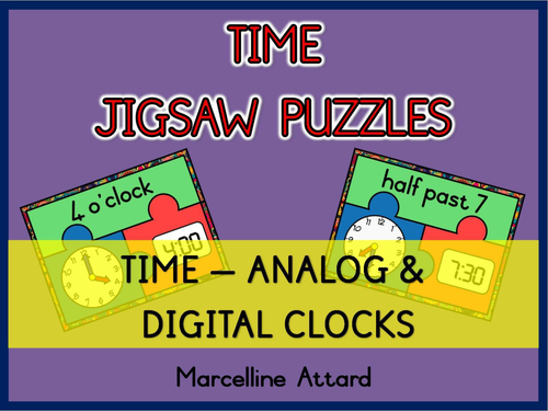 TELLING TIME ACTIVITIES(TIME PUZZLES) TIME TO THE HOUR AND HALF HOUR ...