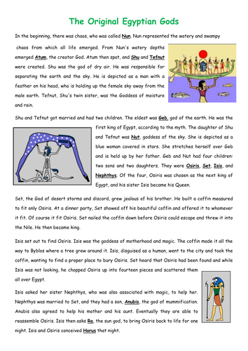Ancient Egyptian Gods | Teaching Resources