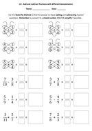 Butterfly Method (Adding and Subtracting Fractions) + BONUS RESOURCES ...