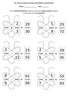 Butterfly Method (Adding and Subtracting Fractions) + BONUS RESOURCES ...
