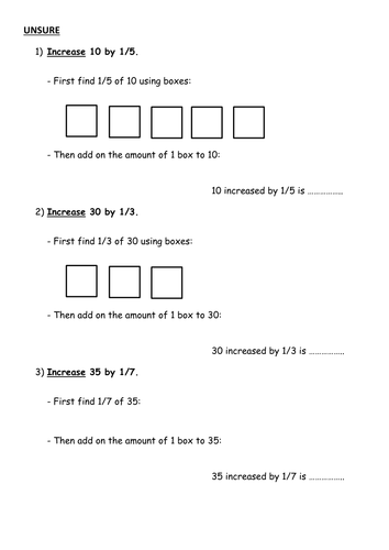 Increasing and Decreasing by a Fraction | Teaching Resources