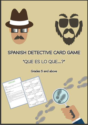 SPANISH DETECTIVE CARD GAME "QUE ES LO QUE....?" Grades 5 and above ...