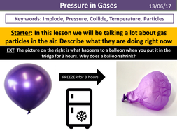 Pressure in Gases | Teaching Resources