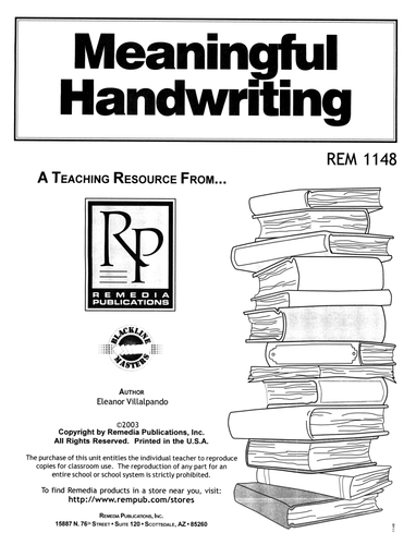Meaningful Handwriting | Teaching Resources