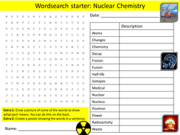 Science Nuclear Chemistry Wordsearch Crossword Anagrams Keyword ...