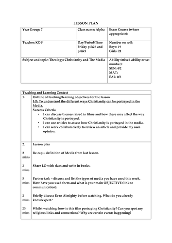 Christianity and the Media resources Year 7 | Teaching Resources