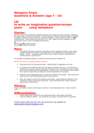 How to Write an Imaginative Metaphor Poem (power point and lesson plan ...