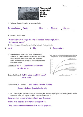 Photosynthesis GCSE - Practical Limiting factors Commercial - AQA ...