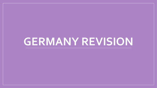 NAZI GERMANY REVISION NOTES | Teaching Resources