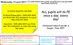 Manifesto writing - what is a manifesto? | Teaching Resources