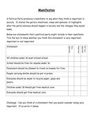 Manifesto writing - what is a manifesto? | Teaching Resources