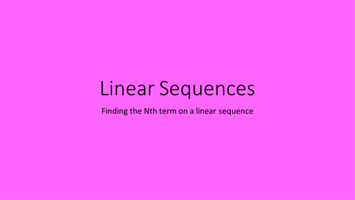 Linear sequences | Teaching Resources