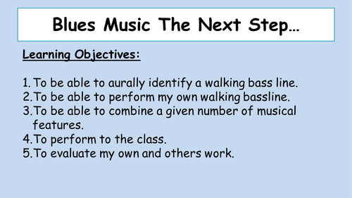 Blues Music - an 8 week unit of work | Teaching Resources