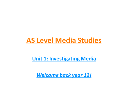 A Level Media Studies Key Concepts | Teaching Resources