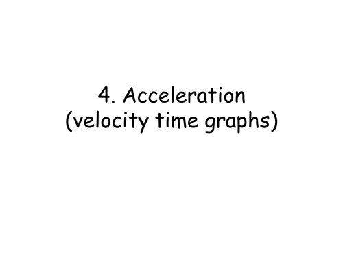 Acceleration (velocity time graphs) | Teaching Resources