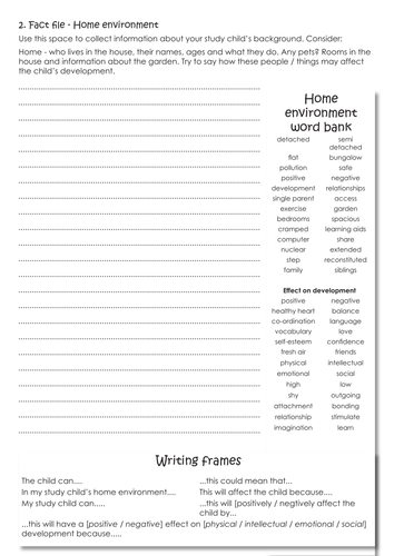 Child Development Unit 2 Child Study Research Diary | Teaching Resources