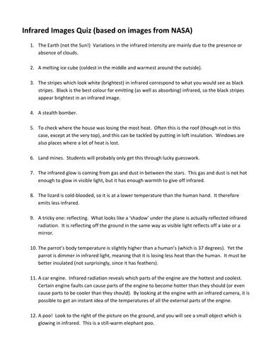 AQA 9-1 Physics Only - Emission and Absorption of Infrared | Teaching ...