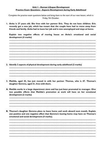 Level 2 BTEC Health and Social Care - Unit 1 - Learning Aim A Unit ... Level 2 BTEC Health and Social Care - Unit 1 - Learning Aim A Unit ...