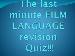 WJEC GCSE FILM STUDIES: A REVISION QUIZ ON FILM LANGUAGE | Teaching ...