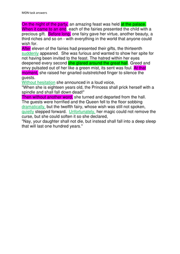 Literacy year3 Sleeping Beauty Briar Rose | Teaching Resources