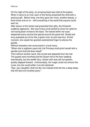 Literacy year3 Sleeping Beauty Briar Rose | Teaching Resources