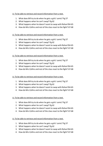 year 3 reading lessons - Bill's New Frock | Teaching Resources