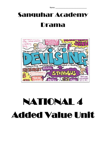National 4 Drama Added Value Unit | Teaching Resources