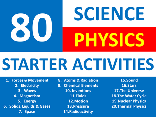80 Science Physics Starter Activities Wordsearch Crossword Anagram ...