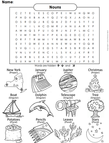 Nouns Word Search | Teaching Resources