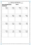 A-Level Computer Science - Binary Multiplication Worksheet | Teaching ...