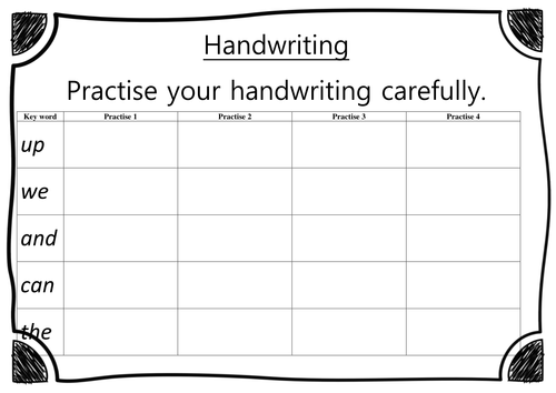 EYFS - Reception - Handwriting Worksheet - FULL LISTS - COMPLETE PACK ...