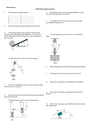 Simple MACHINES – Quiz | Teaching Resources