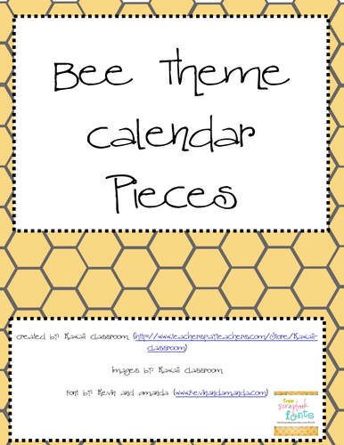 Bee Theme Calendar Pieces | Teaching Resources