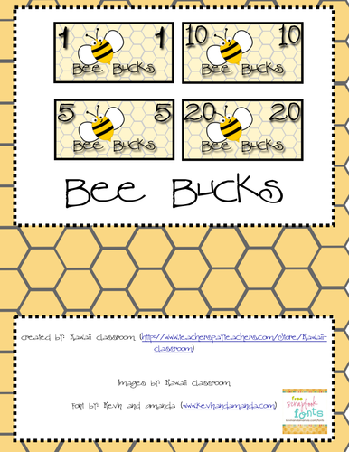Bee Theme Classroom Money | Teaching Resources