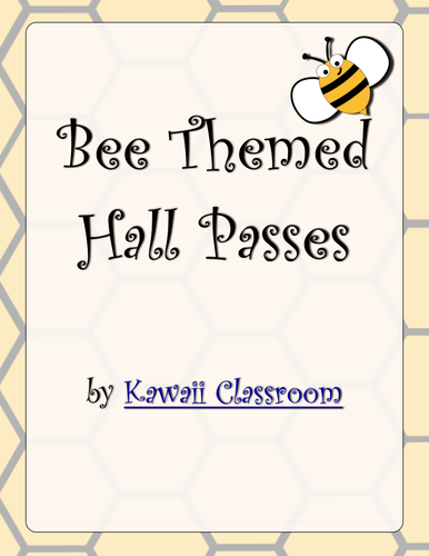 Bee Theme Hall Passes | Teaching Resources