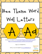 Bee Theme Word Wall Letters | Teaching Resources